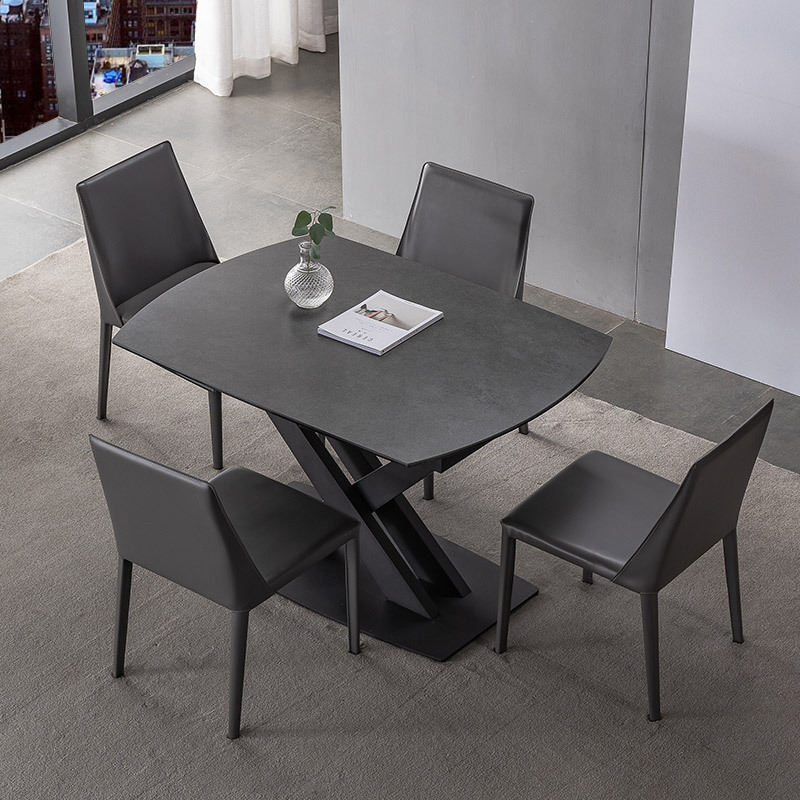Italian minimalist rotating telescopic ceramic dining table