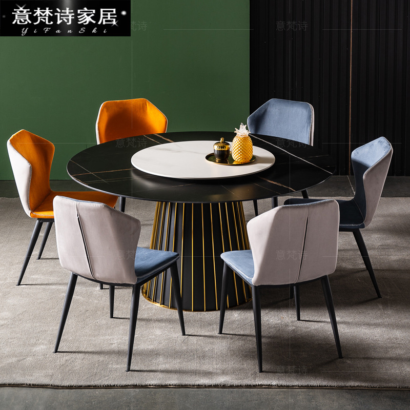 Italian style round turntable ceramic dining table - Ceramic Dining ...