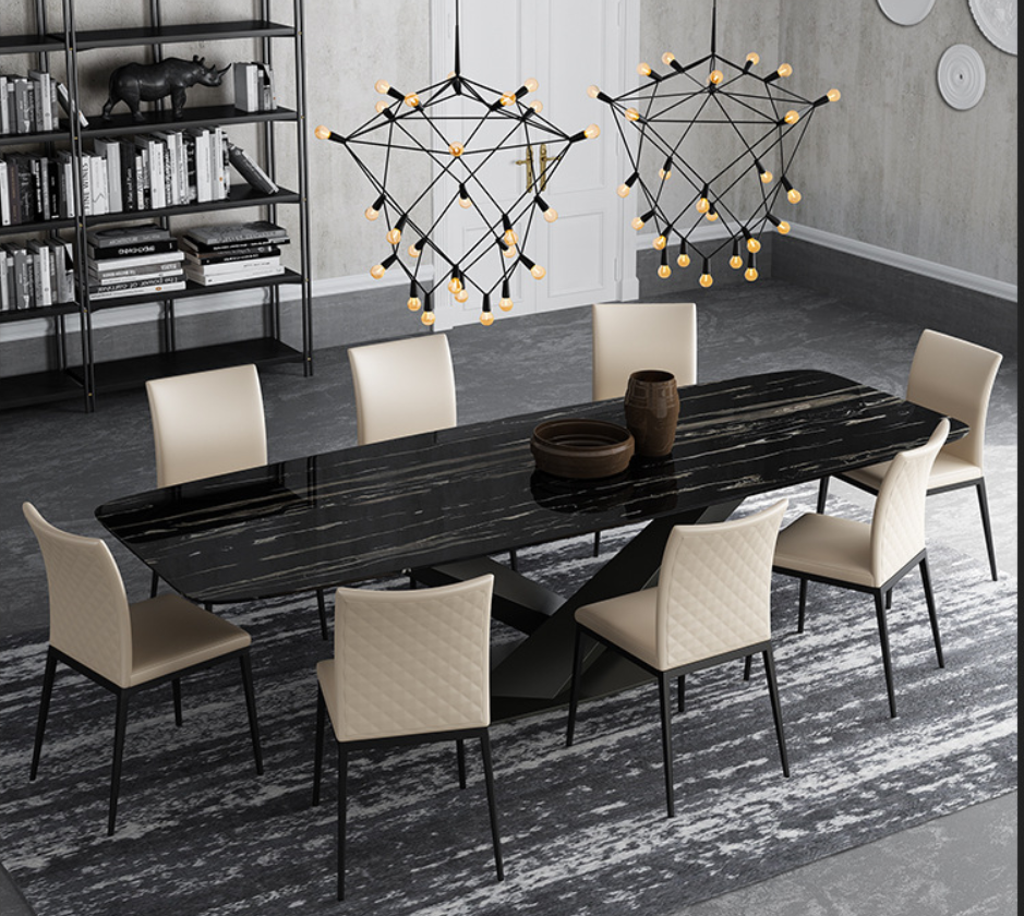 Modern style luxurious ceramic slab top dinning table