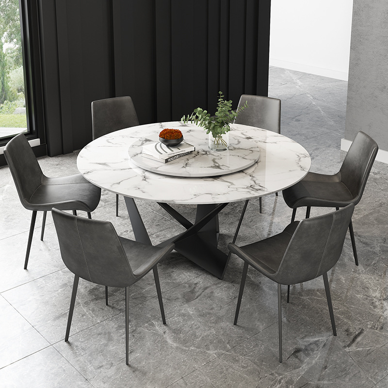 Light luxury round modern minimalist household ceramic dining table ...