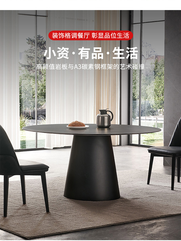 Italian luxury furnitu ceramic marble top round dining table