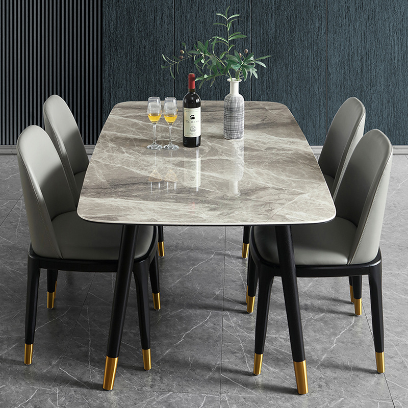 Bright and practical light luxury ceramic dining table