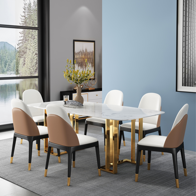 Nordic light luxury solid wood home high-end dining table